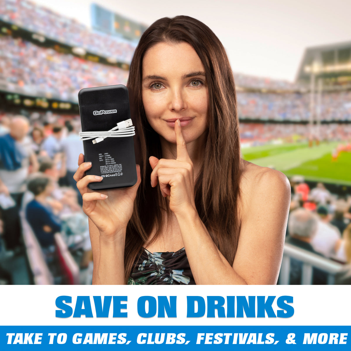 GoPong Power Bank Flask - 8 oz Hidden Alcohol Container - Includes Fun