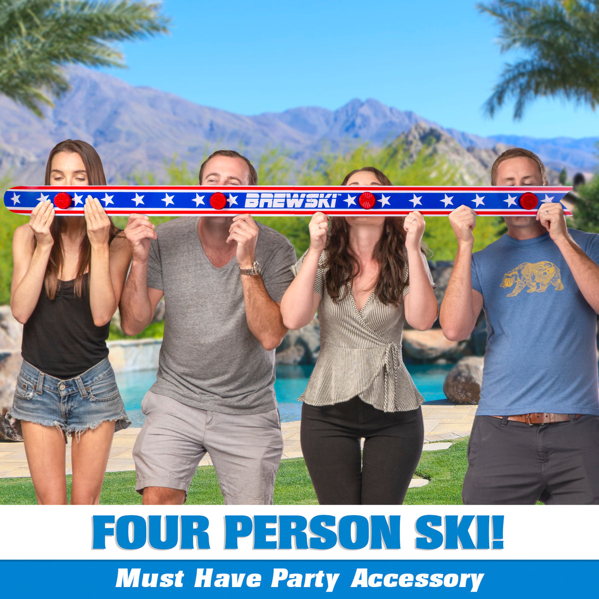 GoPong Brewski Beer Drinking Shot Ski - America Design
